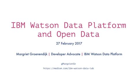 Introduction To The Ibm Watson Data Platform Pdf Cloud Computing