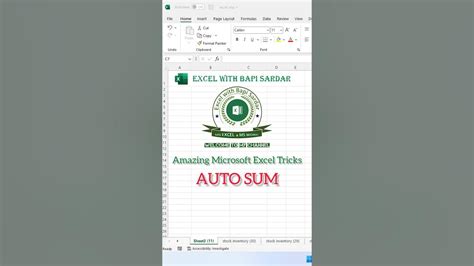 Auto Sum Amazing Microsoft Excel Tricks Shortcut Tricks Exceltricks Reels Youtube