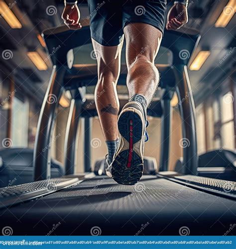 A Man Is Running On A Treadmill Machine Stock Photo Image Of Equipment Male