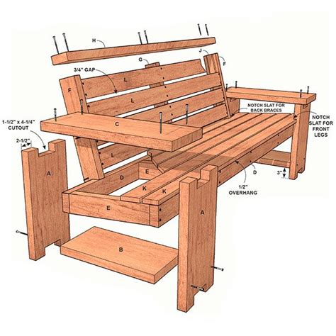 Wooden Bench Blueprints