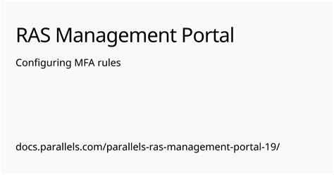 Configuring Mfa Rules Ras Management Portal