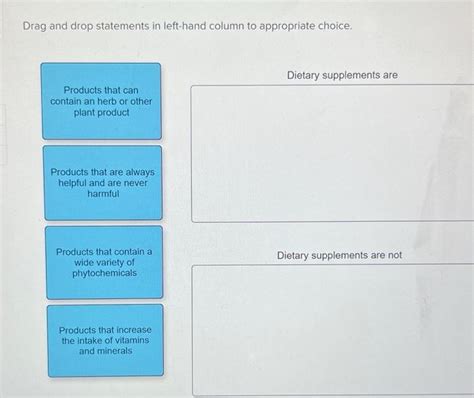 Solved Drag And Drop Statements In Left Hand Column To