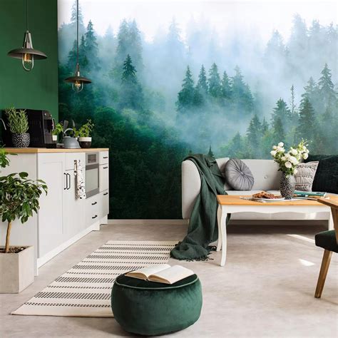 Фотообои лес в тумане 70 фото