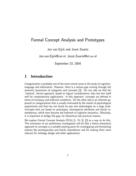 Pdf Formal Concept Analysis And Prototypes