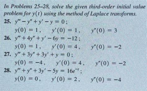 solved in problems 25 28 solve the given third order