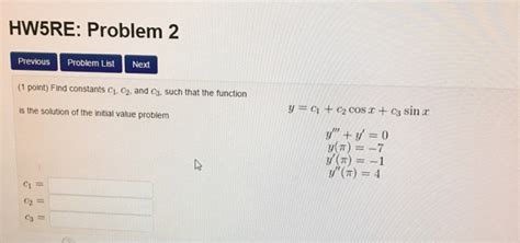 Solved Find Constants C C And C Such That The Chegg Com