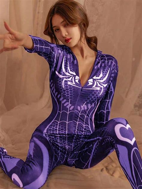 Sexy Lingerie Role Playing Temptation Costume With Open Crotch Zipper