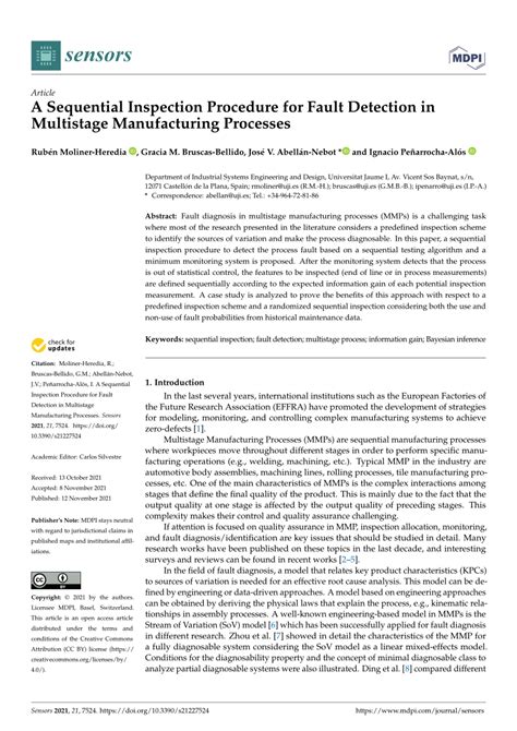 Pdf A Sequential Inspection Procedure For Fault Detection In