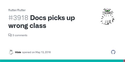 Docs Picks Up Wrong Class · Issue 3918 · Flutterflutter · Github