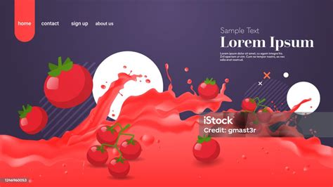 신선한 토마토 주스 액체 튀김 현실적인 스플래시 건강한 과일 파수 수평 복사 공간 튀는 3차원 형태에 대한 스톡 벡터 아트 및 기타 이미지 3차원 형태 소스 파도