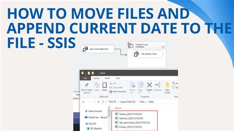 142 How To Move Files And Append Current Date To The File In Ssis Youtube