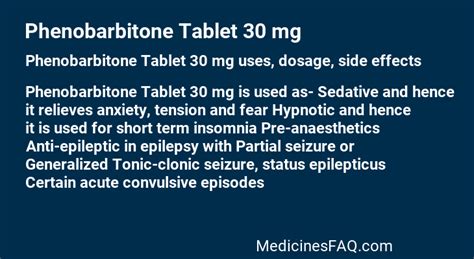 Phenobarbitone Tablet 30 Mg Uses Dosage Side Effects Food Interaction And Faq