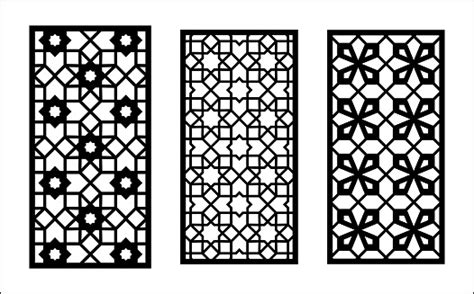 이슬람 레이저 패턴 레이저 절단을위한 장식 벡터 패널 세트 아라베스크 스타일의 내부 파티션을위한 이슬람 템플릿 0명에 대한 스톡
