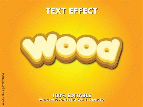 Vector Wood Text Effect Editable Template Wood Text Fun Font Wood