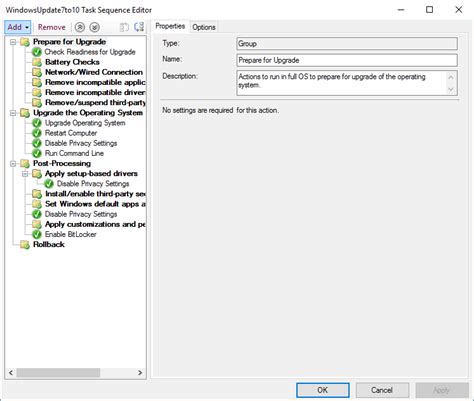 task sequence help disable privacy settings disable cortana remove