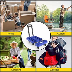 4tens Portable Luggage Hand Cart Stainless Steel Folding Trolley Travel Handheld Trolley For
