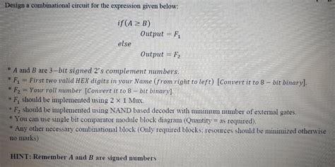 Solved Design A Combinational Circuit For The Expression Chegg