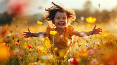 Escena De Felicidad Fotorrealista Con Un Niño Feliz Foto Gratis