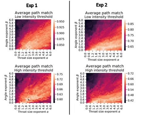 Path Matches For 2 Parameter Model Combinations For Both Experiments