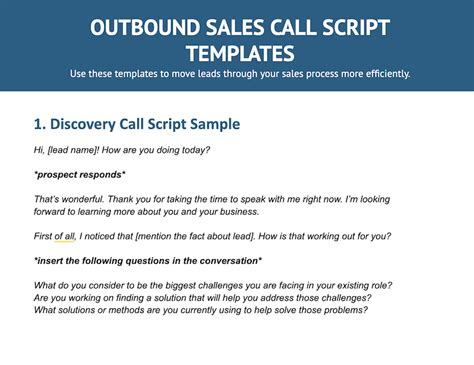 10 Outbound Sales Call Script Examples Free Templates