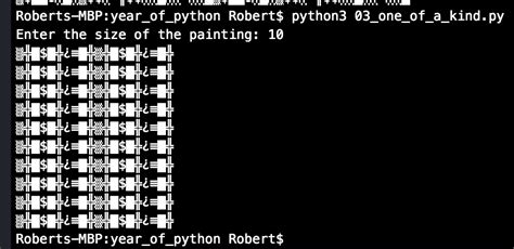 Day One Of A Kind Painting With ASCII Code And Python Y O P