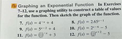 Solved Graphing An Exponential Function In Exercises 7 12