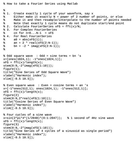 Solved This Is A Script That Describes How To Use Matlabs Chegg