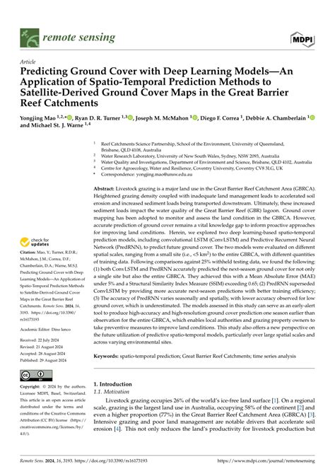 Pdf Predicting Ground Cover With Deep Learning Models—an Application Of Spatio Temporal