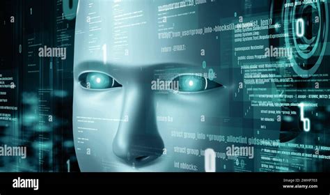 xai 3d illustration futuristic robot artificial intelligence huminoid ai programming coding