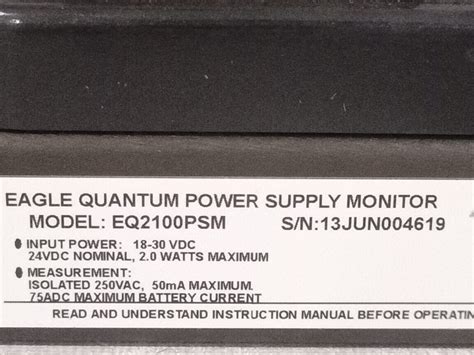Det Tronics Eq2100psm Eagle Quantum Power Supply Monitor Pn 006979 001