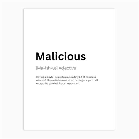 Malicious Definition Meaning Art Print By Kaigozen Fy
