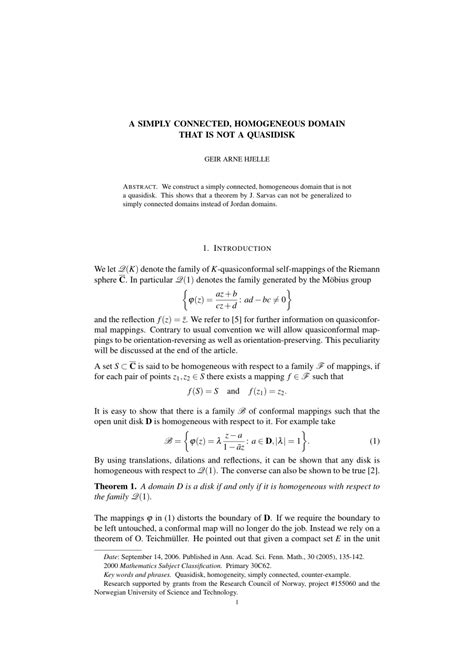pdf a simply connected homogeneous domain that is not a quasidisk
