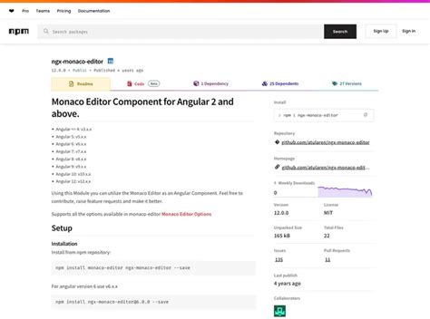Ngx Monaco Editor By Atularen A Angular Template Built At Lightspeed