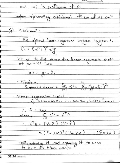 Solved Derive The Optimal Linear Predictor In The Vector Case