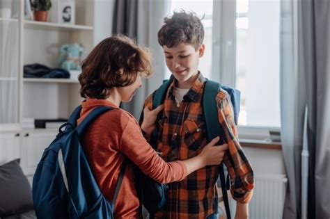 Back To School Brother And Sister Get Ready Premium Ai Generated Image