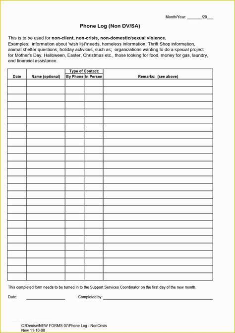 Free Call Log Template Of 40 Printable Call Log Templates In Microsoft Word And Excel