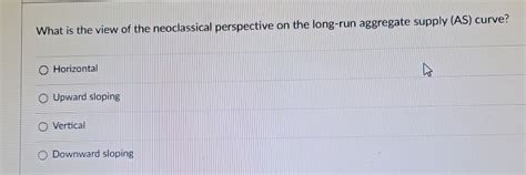 Solved What Is The View Of The Neoclassical Perspective On