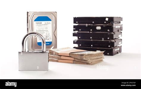 Cyber Crime Internet Cyber Security Concept With A Padlock On Hard