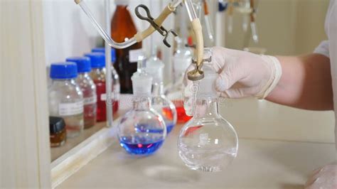 Laboratory Scientific Reseach Chemical Reaction Testing Samples Stock Video Video Of