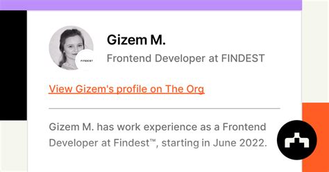 Gizem M Frontend Developer At Findest The Org