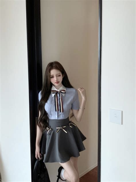 [타이set]브라우니 세트 셔츠and타이and스커트 파티룩 Bj 코스튬 워터밤 여캠 섹시글램 에이블리