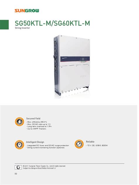 Sungrow String Inverter Sg60ktl M Pdf
