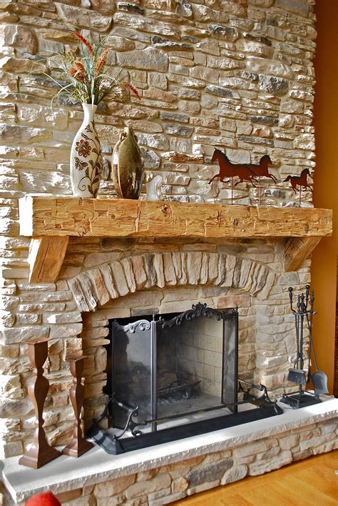 Rustic Stone Fireplace