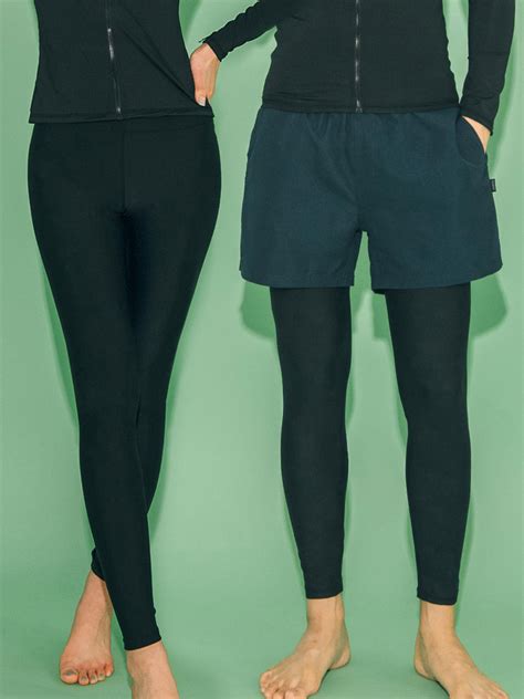 헤링본 [자체제작 남녀커플] 멀티 커플 남자 여자 공용 베이직 레깅스 래쉬가드 팬츠 9부 빅사이즈 수영복 바캉스 비치웨어 심플 스판 스포츠 하의 Ac503