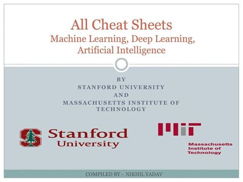 Stanford University Cheat Sheet For Machine Learning Deep Learning And
