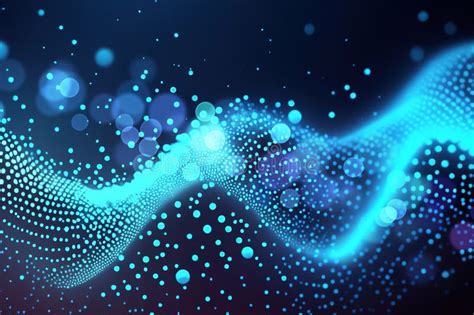 Abstract Glowing Particles Wave Futuristic Technology Style Stock