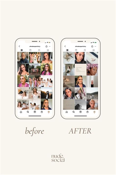 Before After Brand Instagram Makeover Nude Social Social Media Manager Makeup Artist