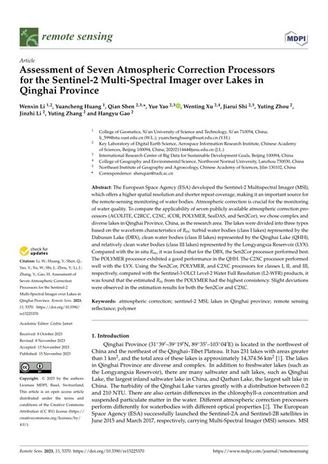 Pdf Assessment Of Seven Atmospheric Correction Processors For The Sentinel 2 Multi Spectral