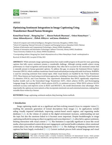 Pdf Optimizing Sentiment Integration In Image Captioning Using Transformer Based Fusion Strategies