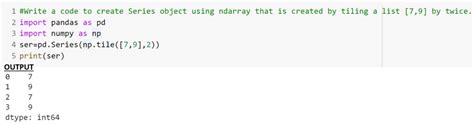 Python Series Practice Questions With Solutions Part I Series Creation